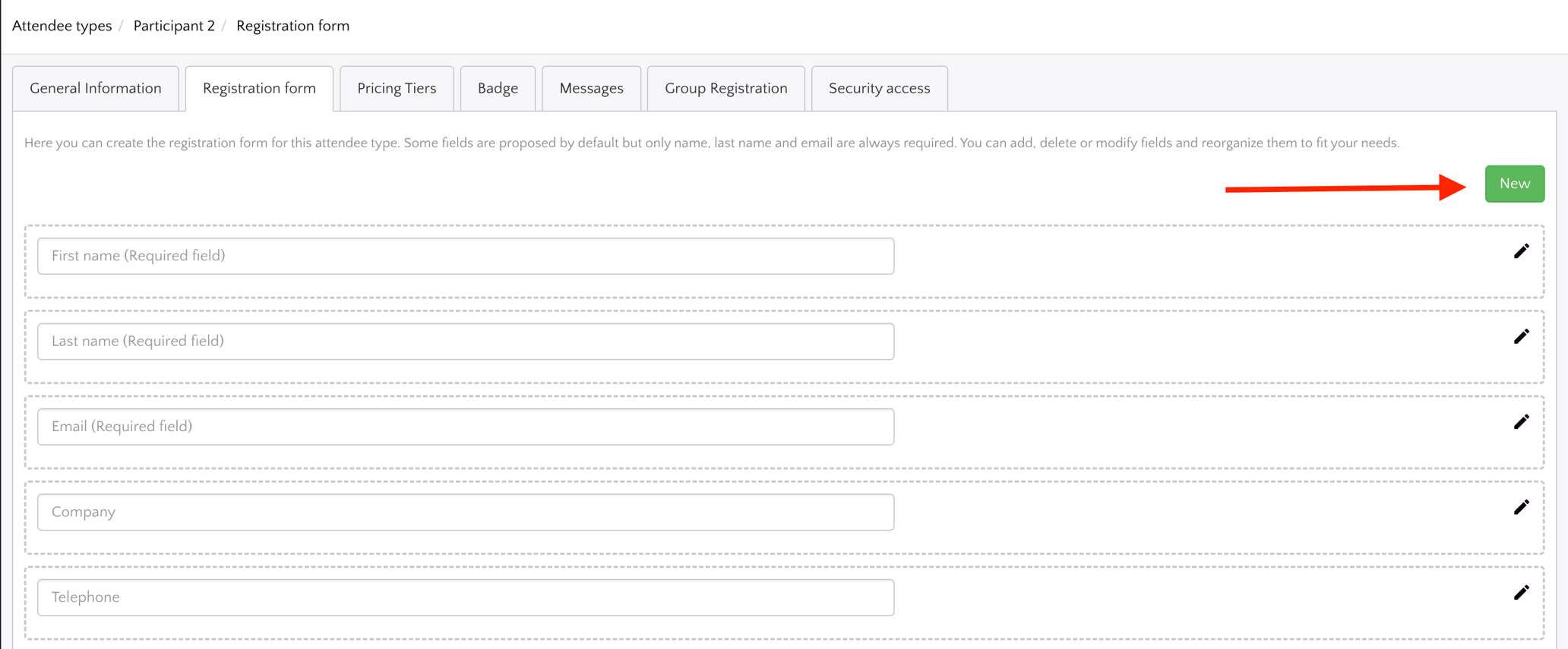 How to set up registration forms