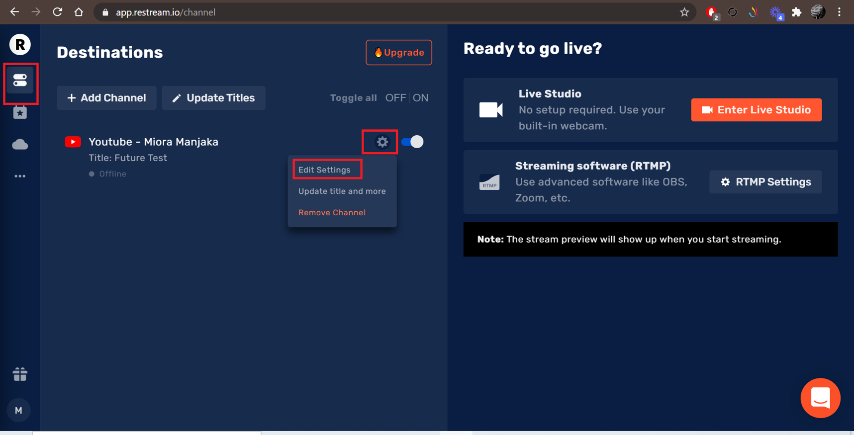 Cómo transmitir a través de Youtube usando Restream y Eventtia