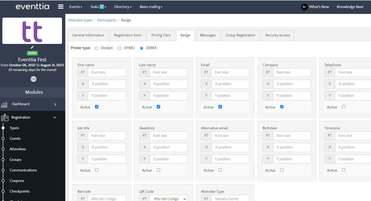 How to print label-format badges with a Zebra Printer