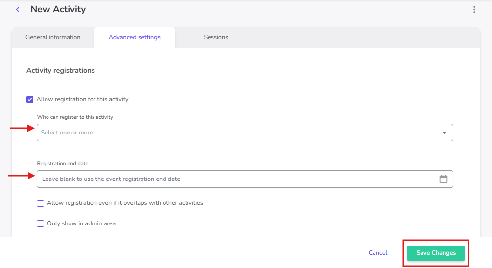 How to set up registration for your activities?